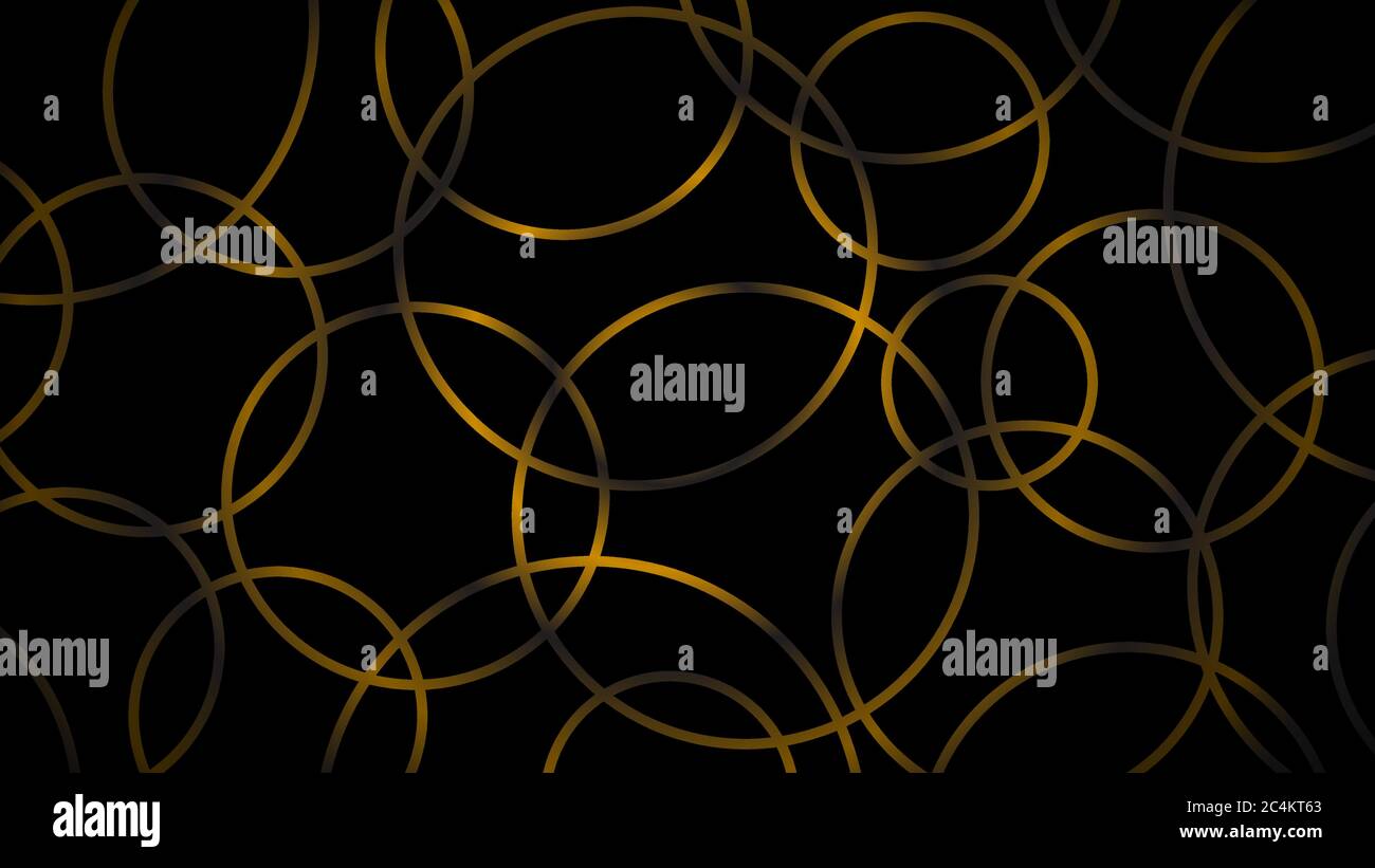 Abstract dark background of intersecting circles in yellow colors Stock Vector Image & Art - Alamy