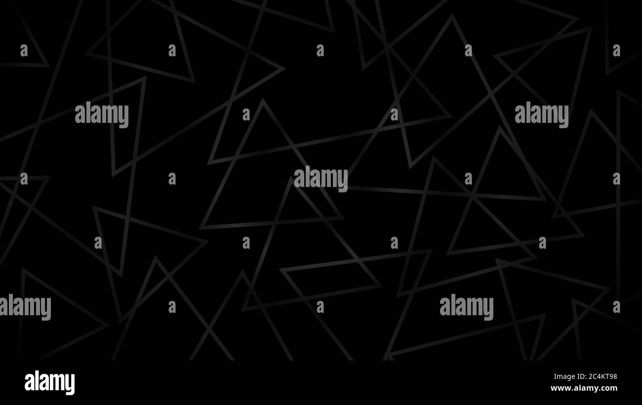 Abstract dark background of intersecting triangles in black colors ...