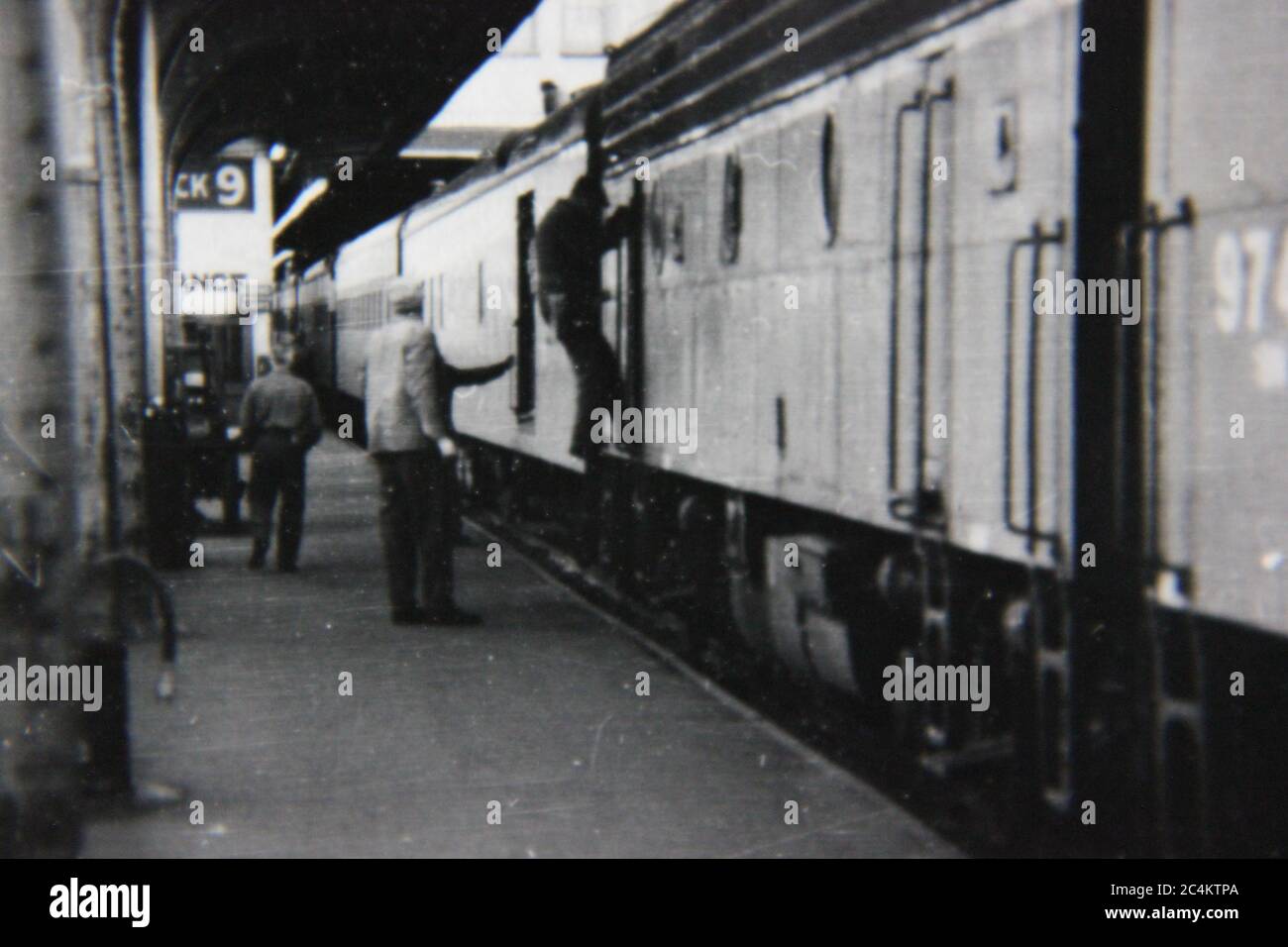 Fine 70s vintage black and white lifestyle photography of a train ...