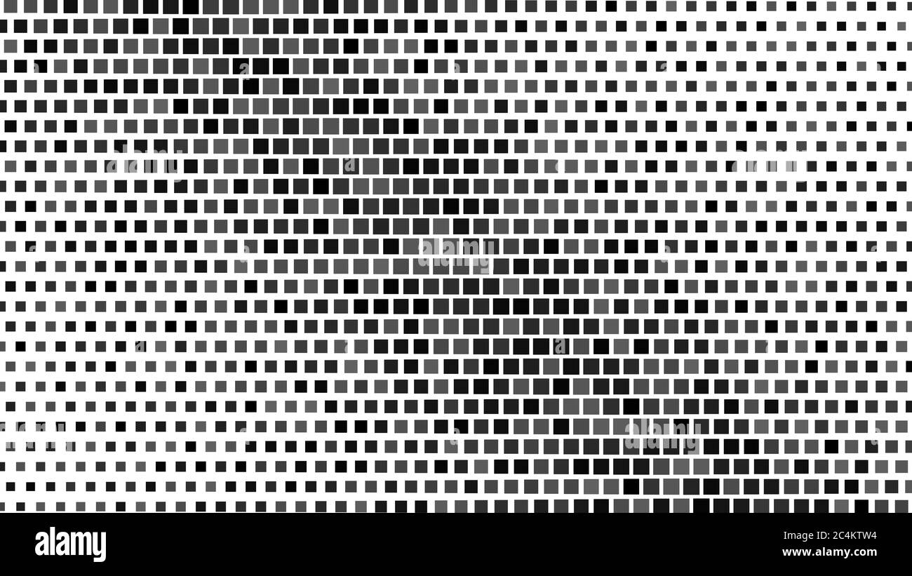 Abstract Halftone Gradient Background Of Small Squares Black On White