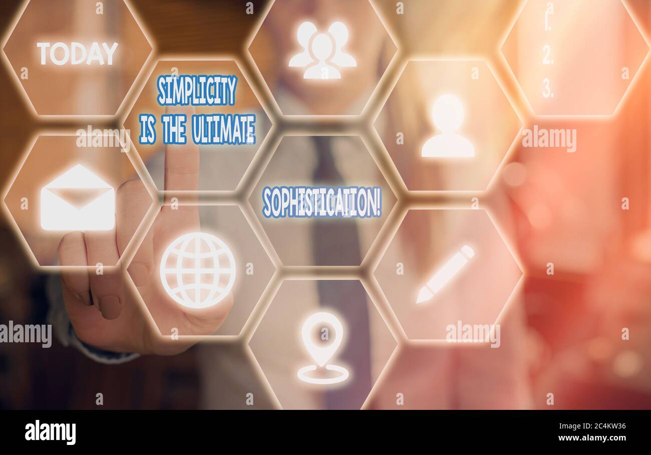 Handwriting text Simplicity Is The Ultimate Sophistication. Conceptual ...