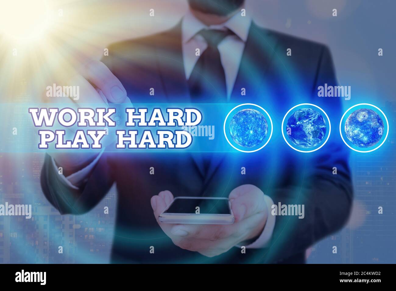 Word writing text Work Hard Play Hard. Business photo showcasing ...