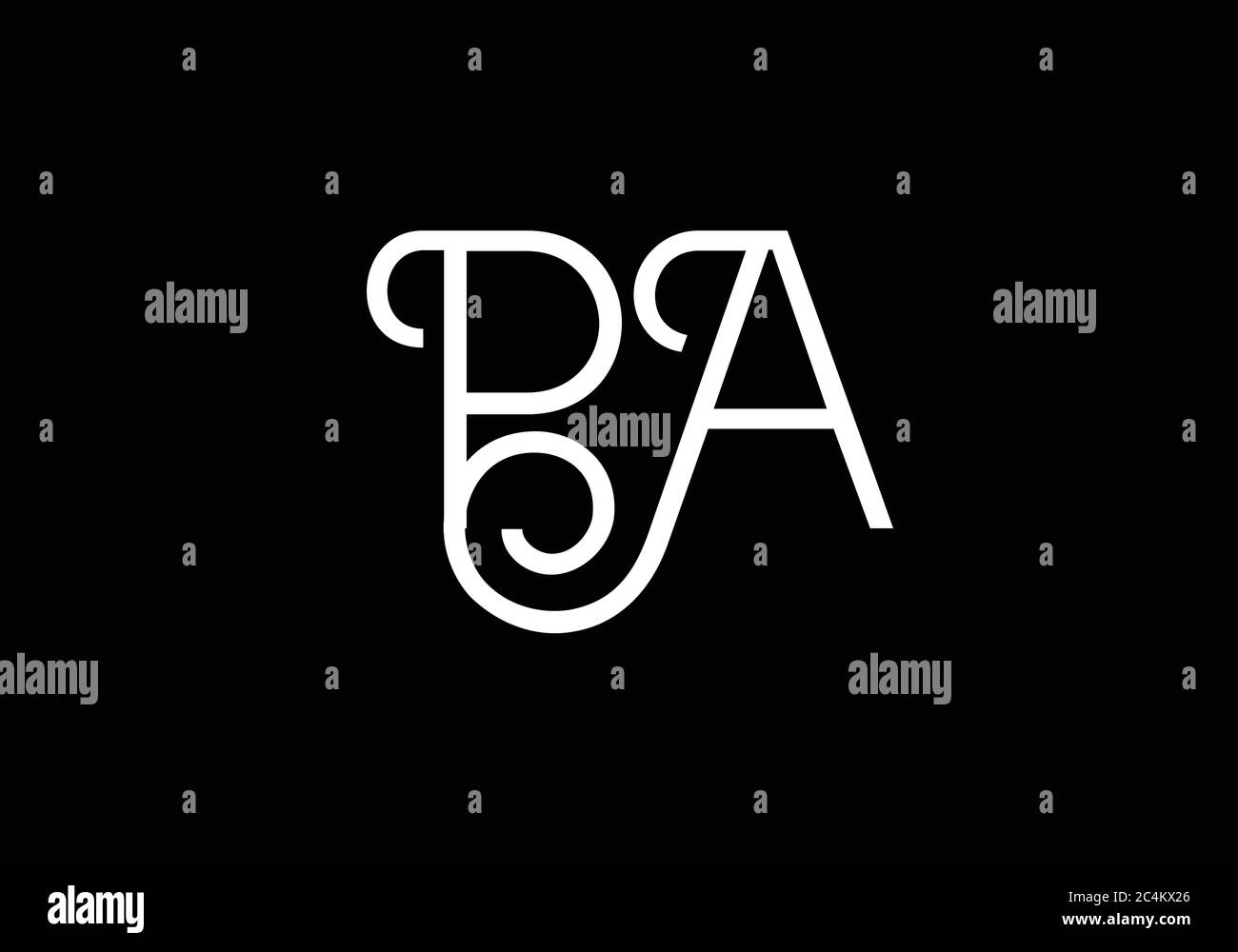 Initial Monogram Letter P A Logo Design Vector Template. P A Letter ...
