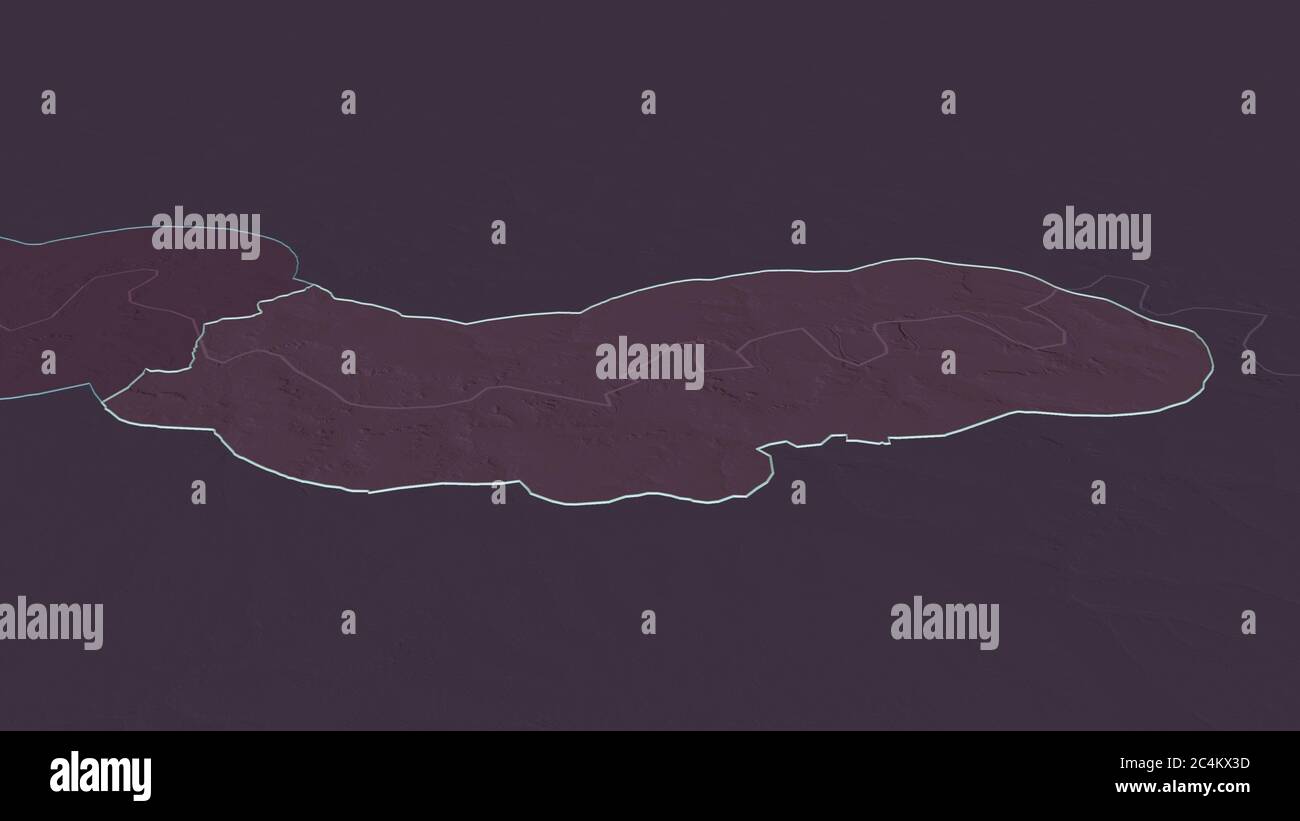 Zoom in on Upper River (division of Gambia) outlined. Oblique ...