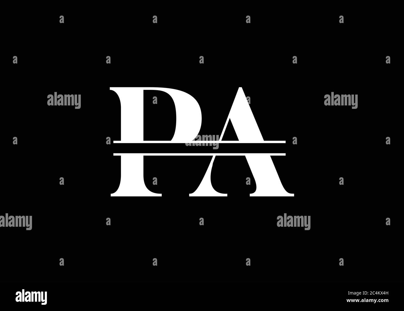 Initial Monogram Letter P A Logo Design Vector Template. P A Letter ...