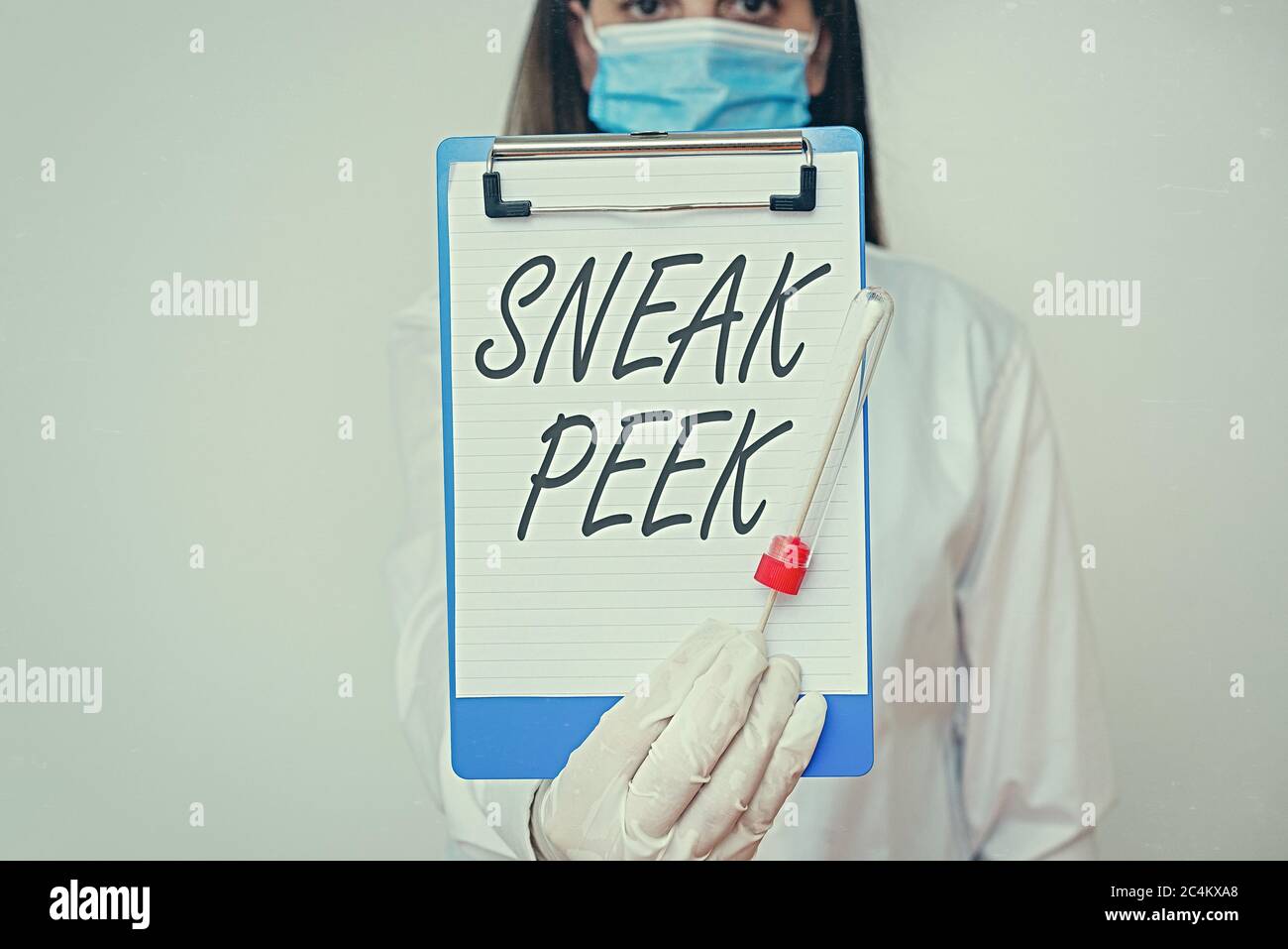 Handwriting text Sneak Peek. Conceptual photo to see before officially ...