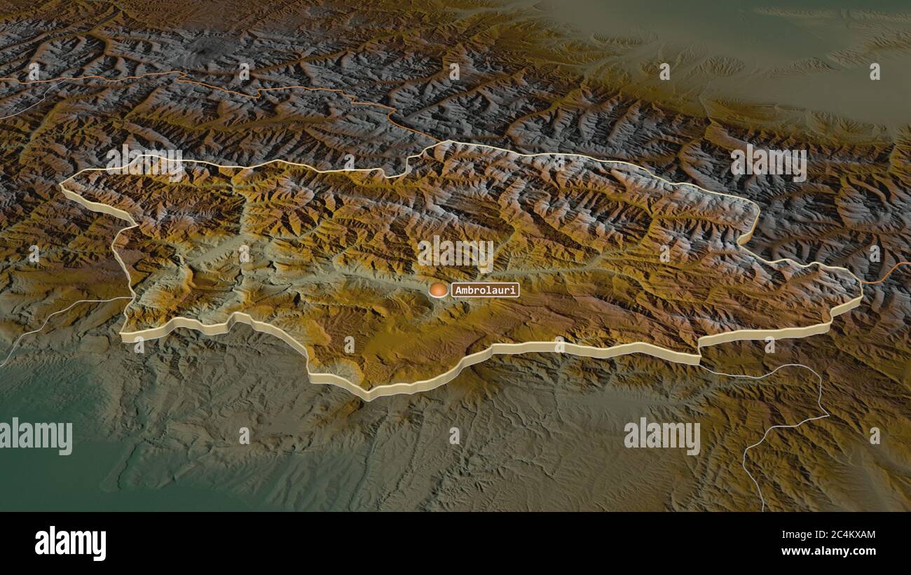 Zoom in on Racha-Lechkhumi-Kvemo Svaneti (region of Georgia) extruded ...