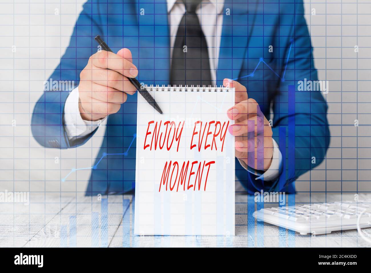 Writing note showing Enjoy Every Moment. Business concept for stay ...