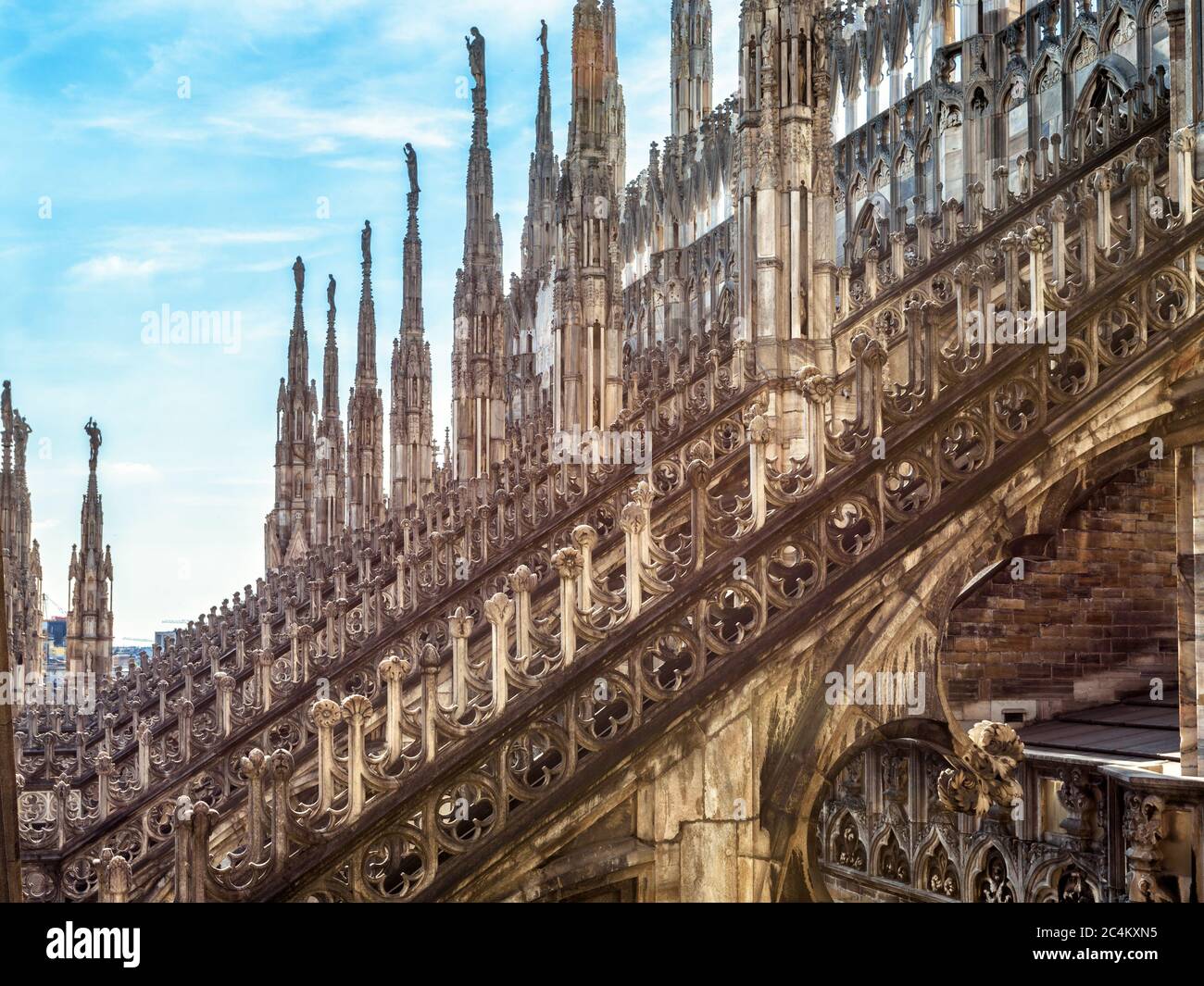 Milan Cathedral or Duomo di Milano, Italy. Scenery of luxury roof ...
