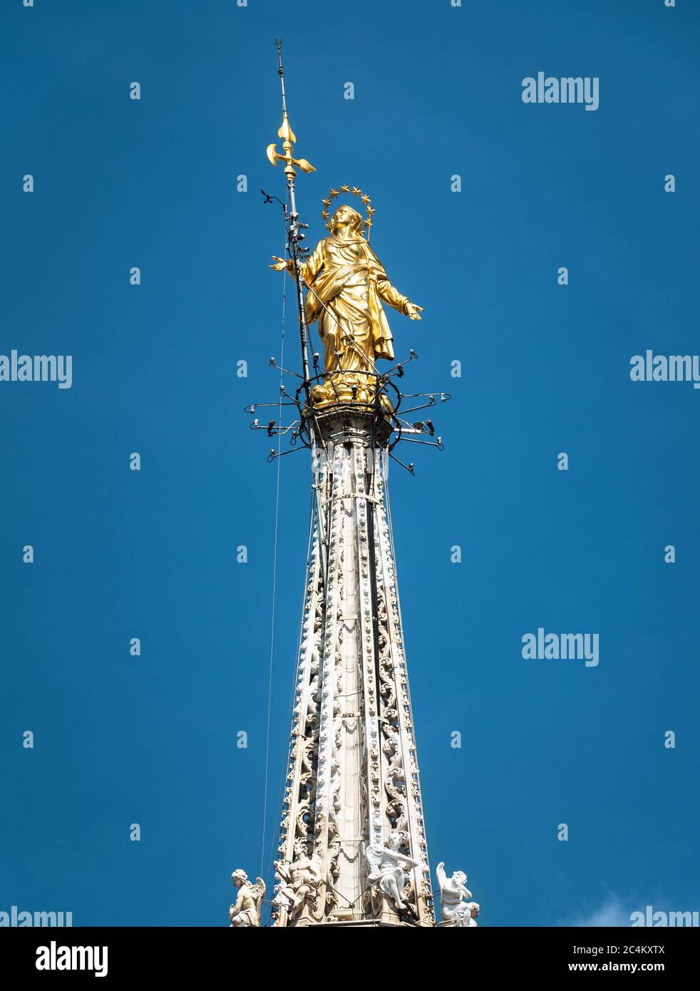 Milan Cathedral Madonnina Statue The Symbol Of Milano Is A Special