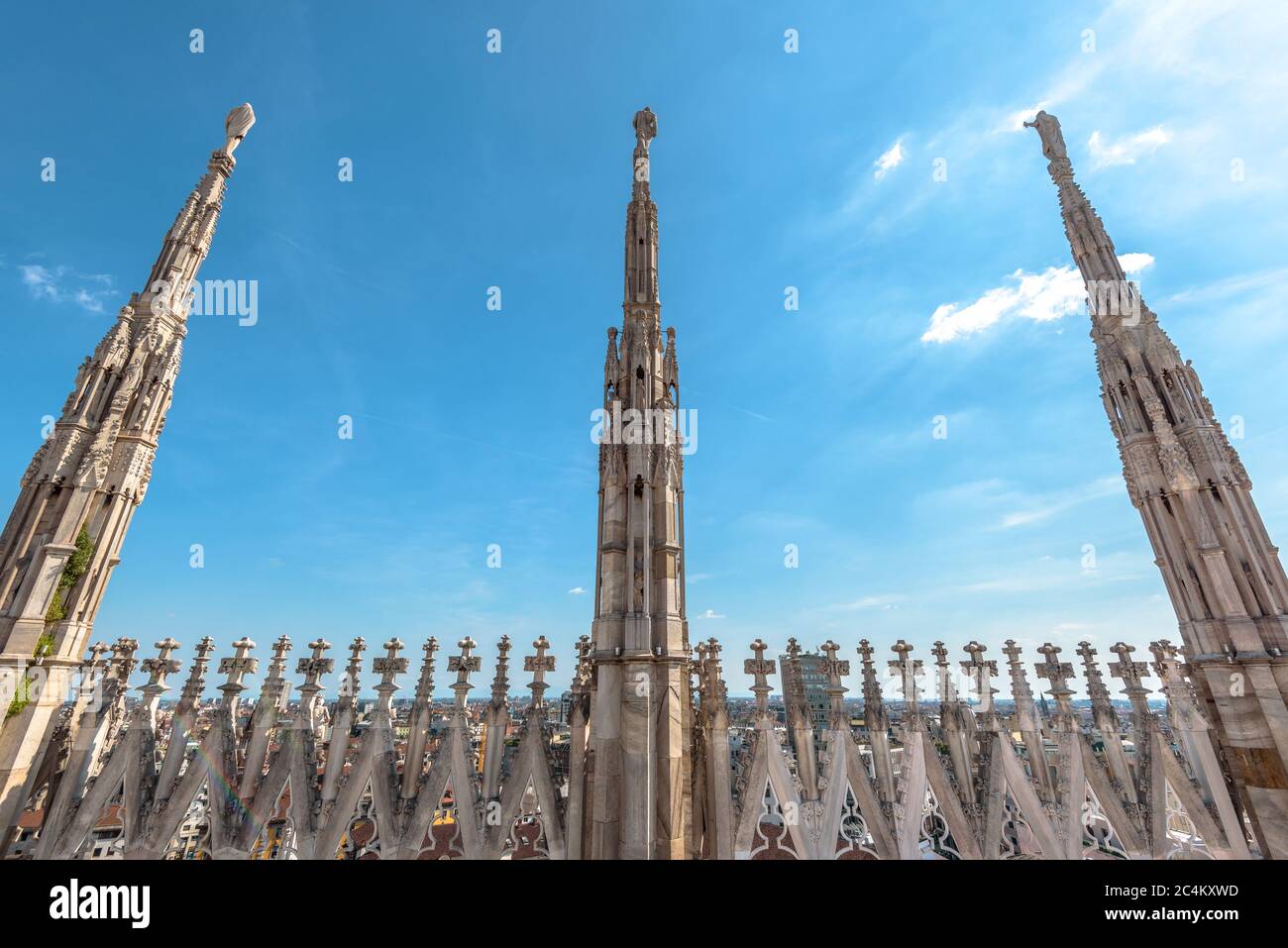 Milan Cathedral roof, Italy. Famous Milan Cathedral or Duomo di Milano ...