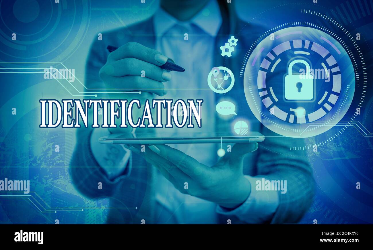 Word writing text Identification. Business photo showcasing an action ...