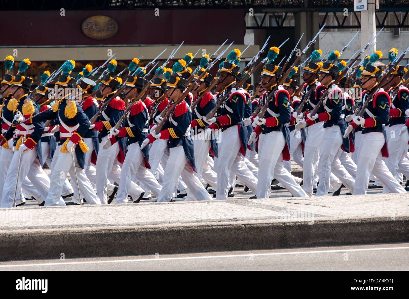 Rio de Janeiro, Brazil - September 7, 2018: Military civic parade ...