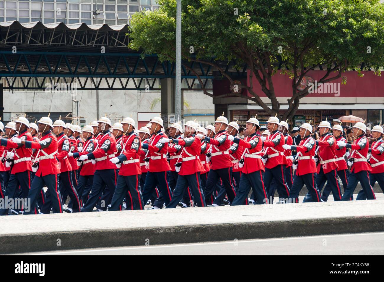 Rio de Janeiro, Brazil - September 7, 2018: Military civic parade ...