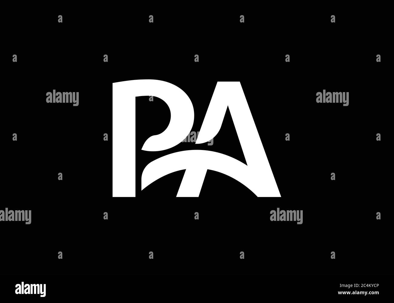 Initial Monogram Letter P A Logo Design Vector Template. P A Letter ...