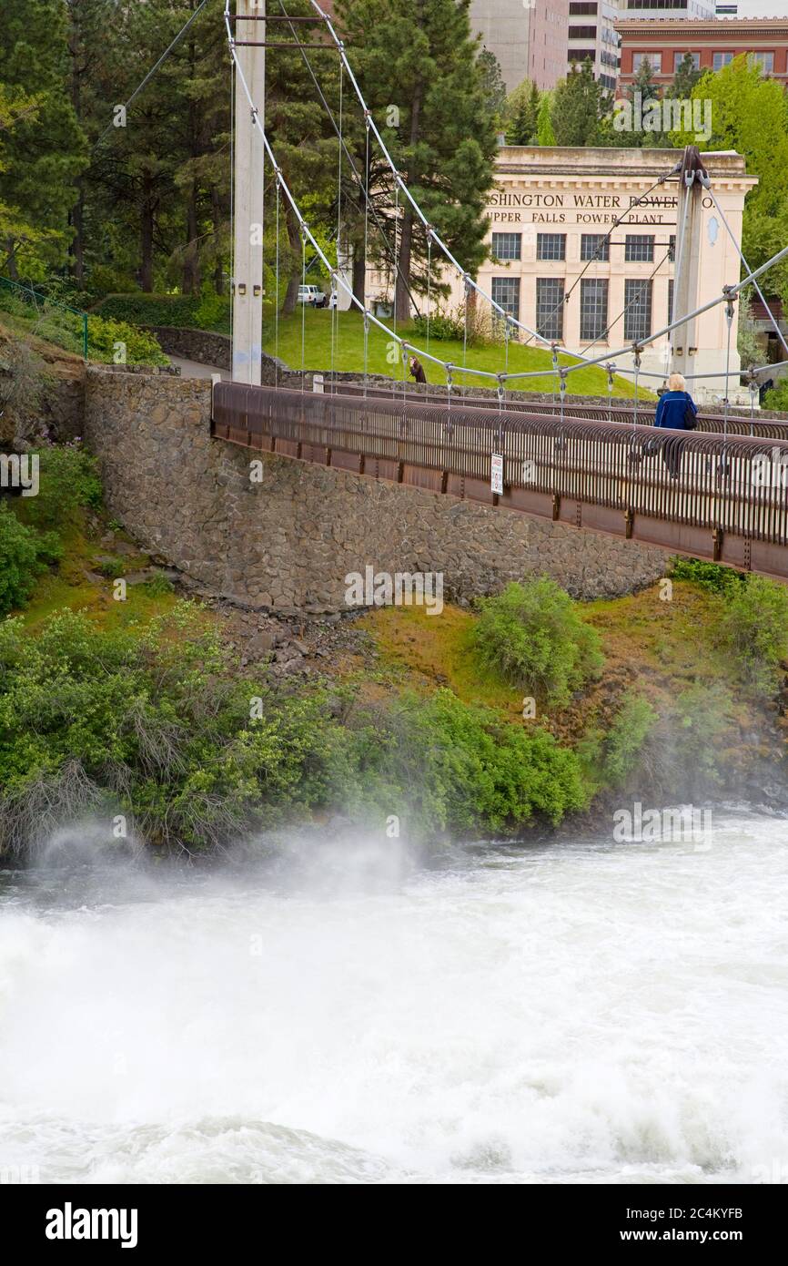 Spokane River in Major Flood, Riverfront Park, Spokane, Washington ...