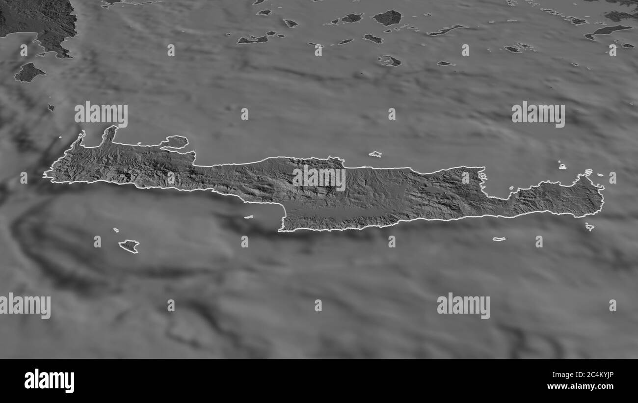 Zoom in on Crete (decentralized administration of Greece) outlined ...