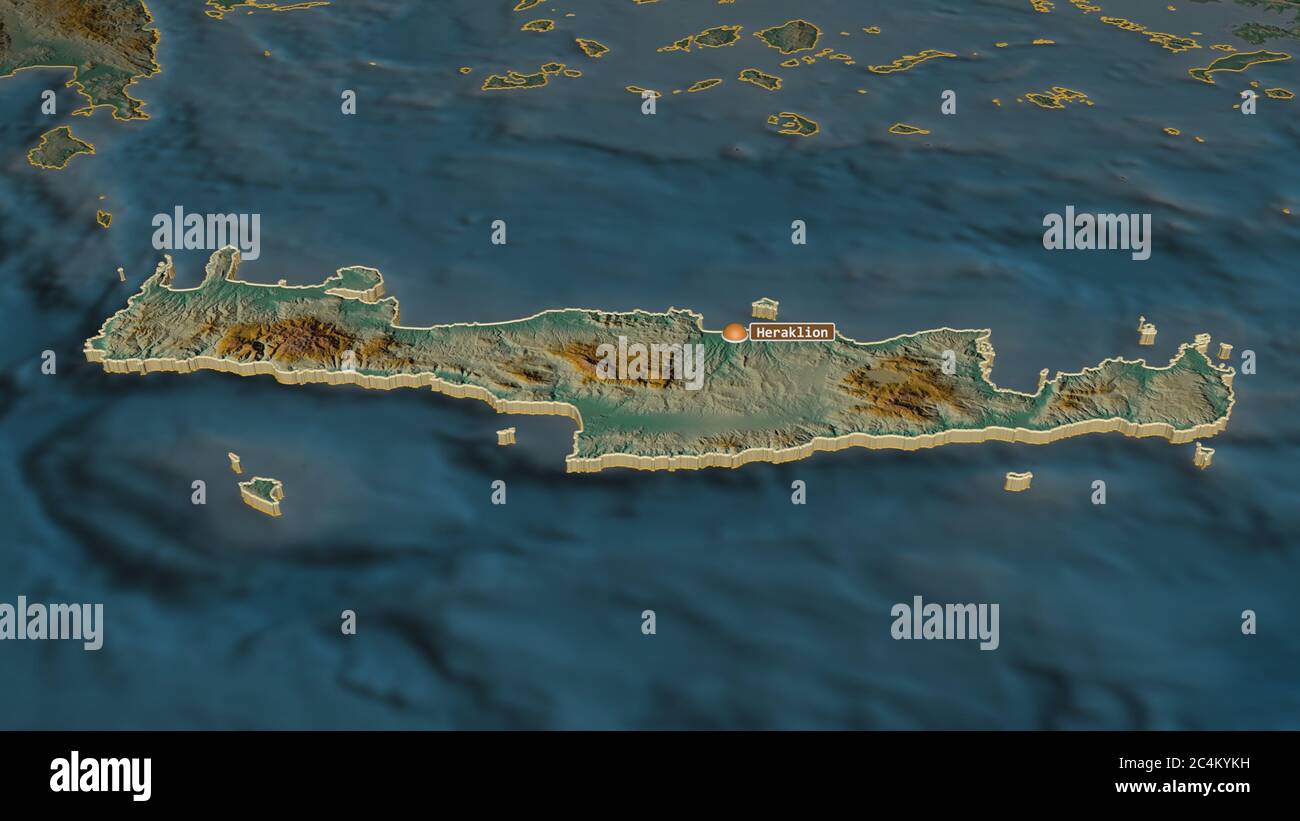 Map of crete relief hi-res stock photography and images - Alamy