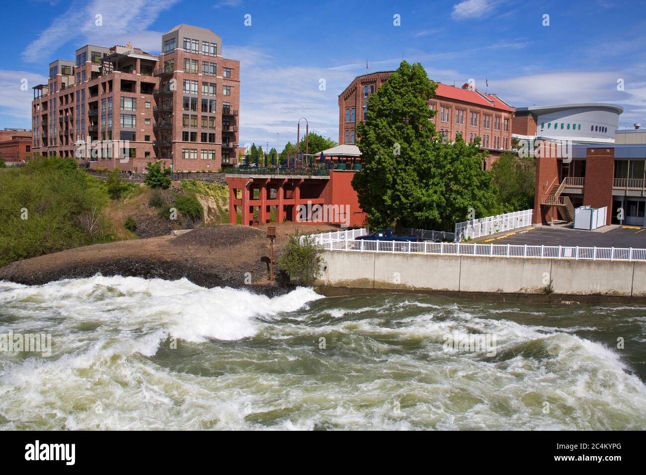 Spokane River in Major Flood, Riverfront Park, Spokane, Washington ...