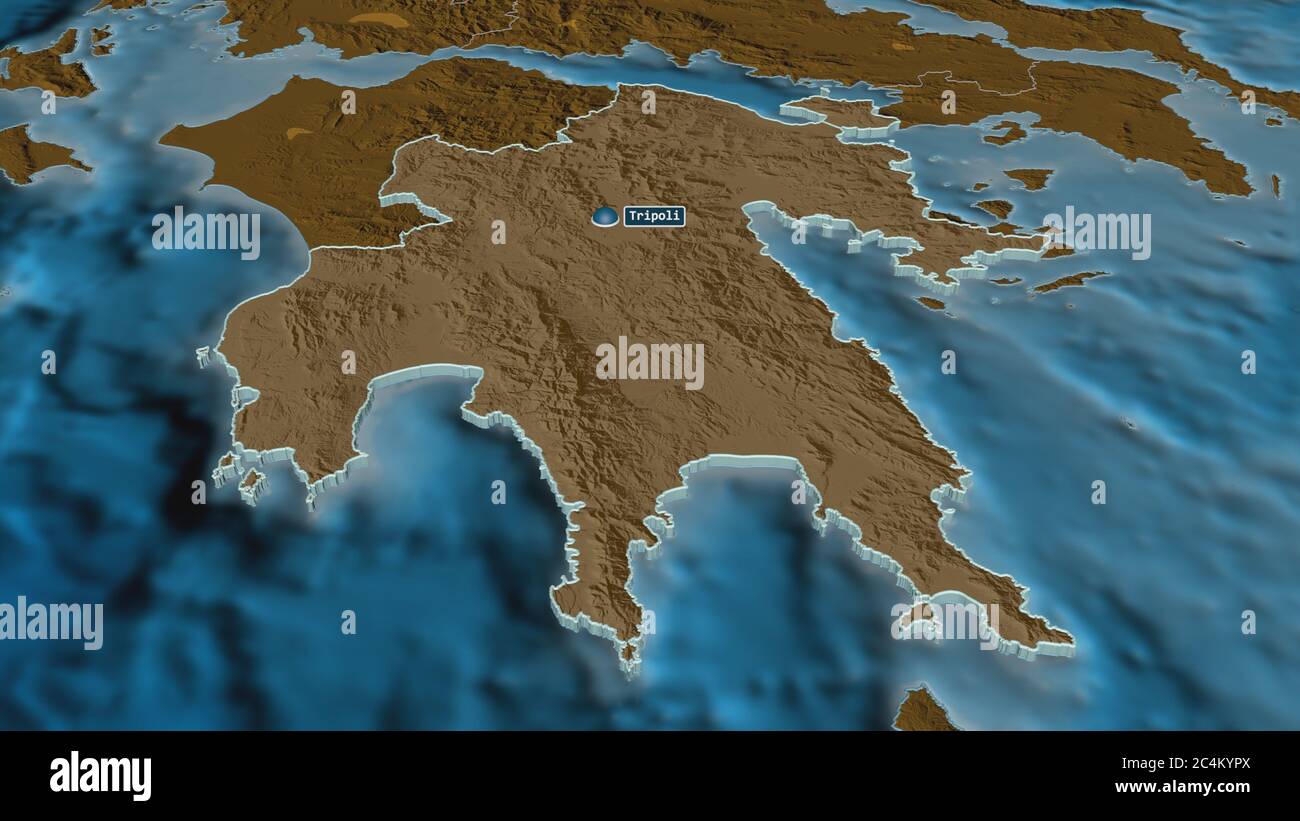 Zoom in on Peloponnese (decentralized administration of Greece ...