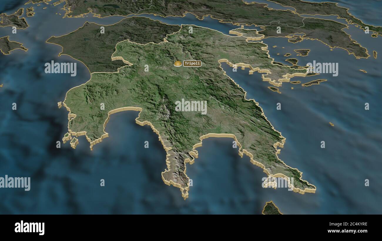 Zoom in on Peloponnese (decentralized administration of Greece ...