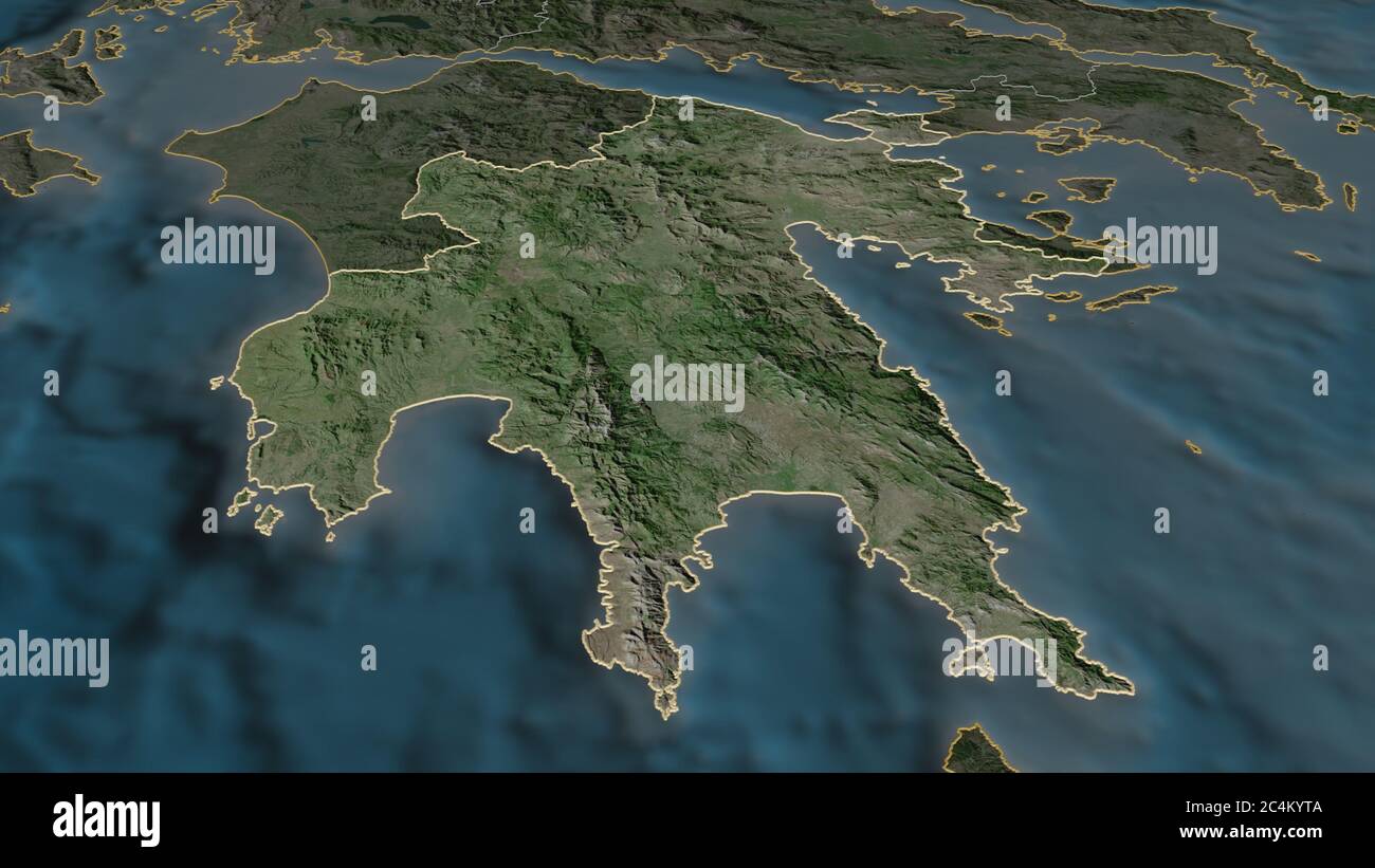 Zoom in on Peloponnese (decentralized administration of Greece ...
