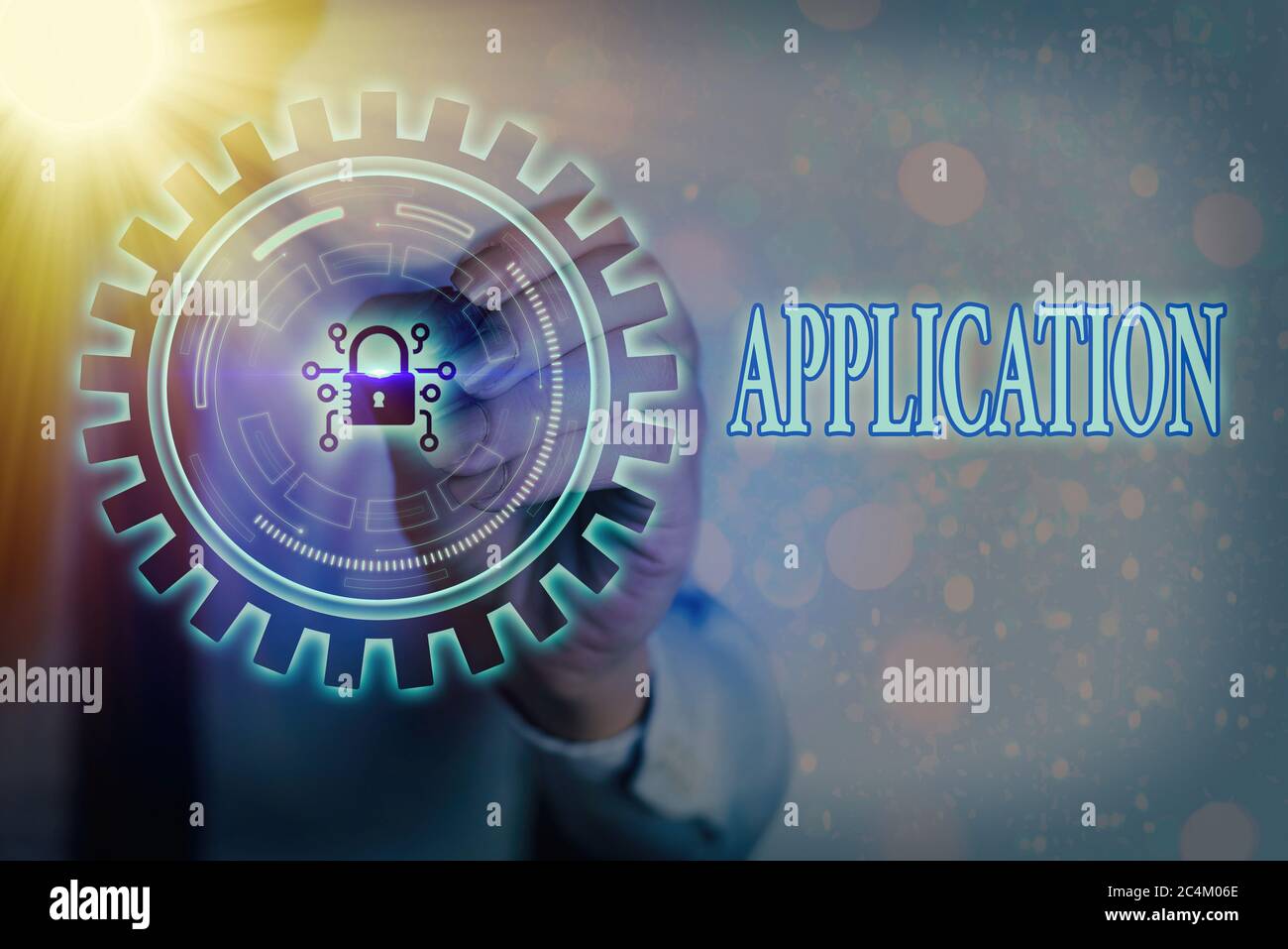 Writing note showing Application. Business concept for an order for ...