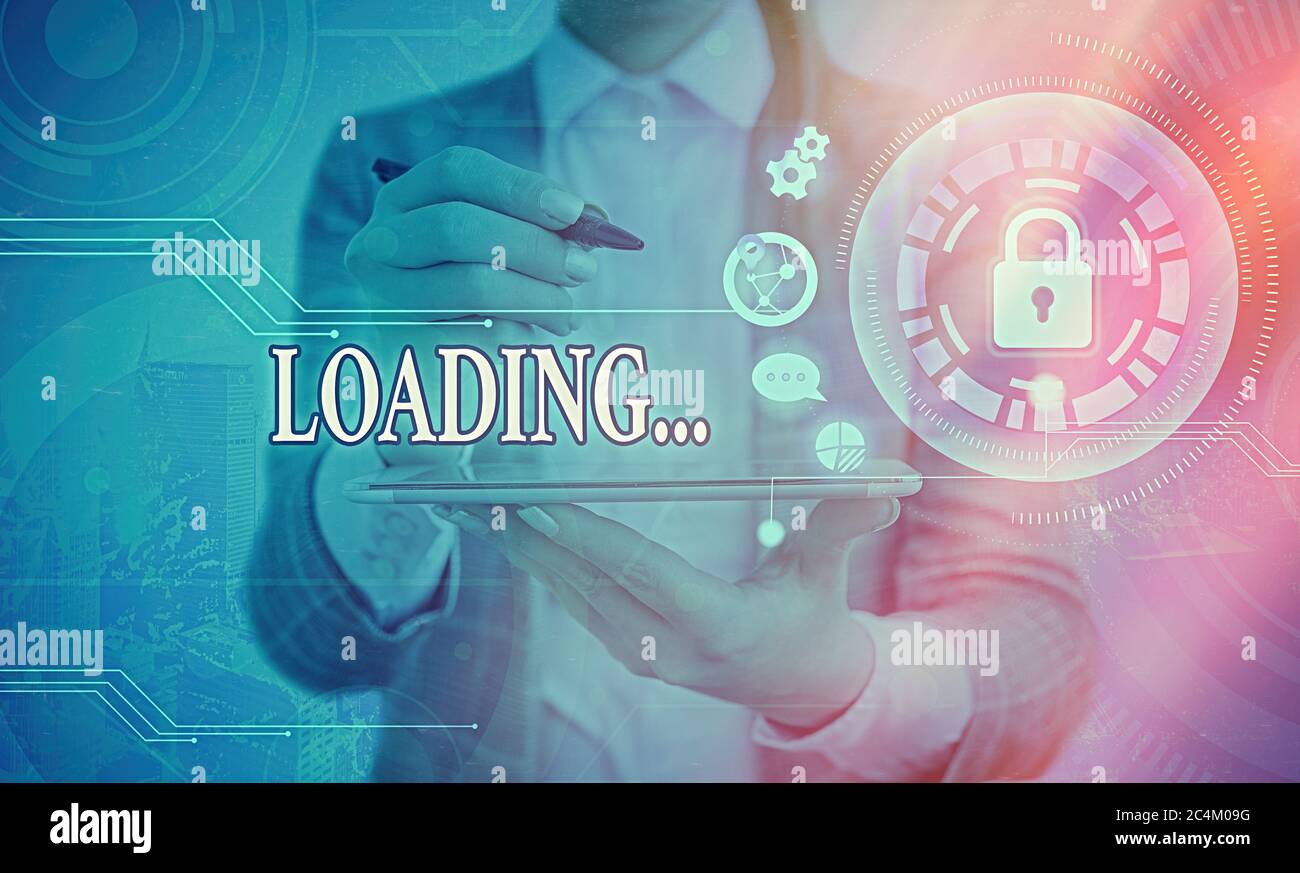 Word writing text Loading.... Business photo showcasing applying an ...