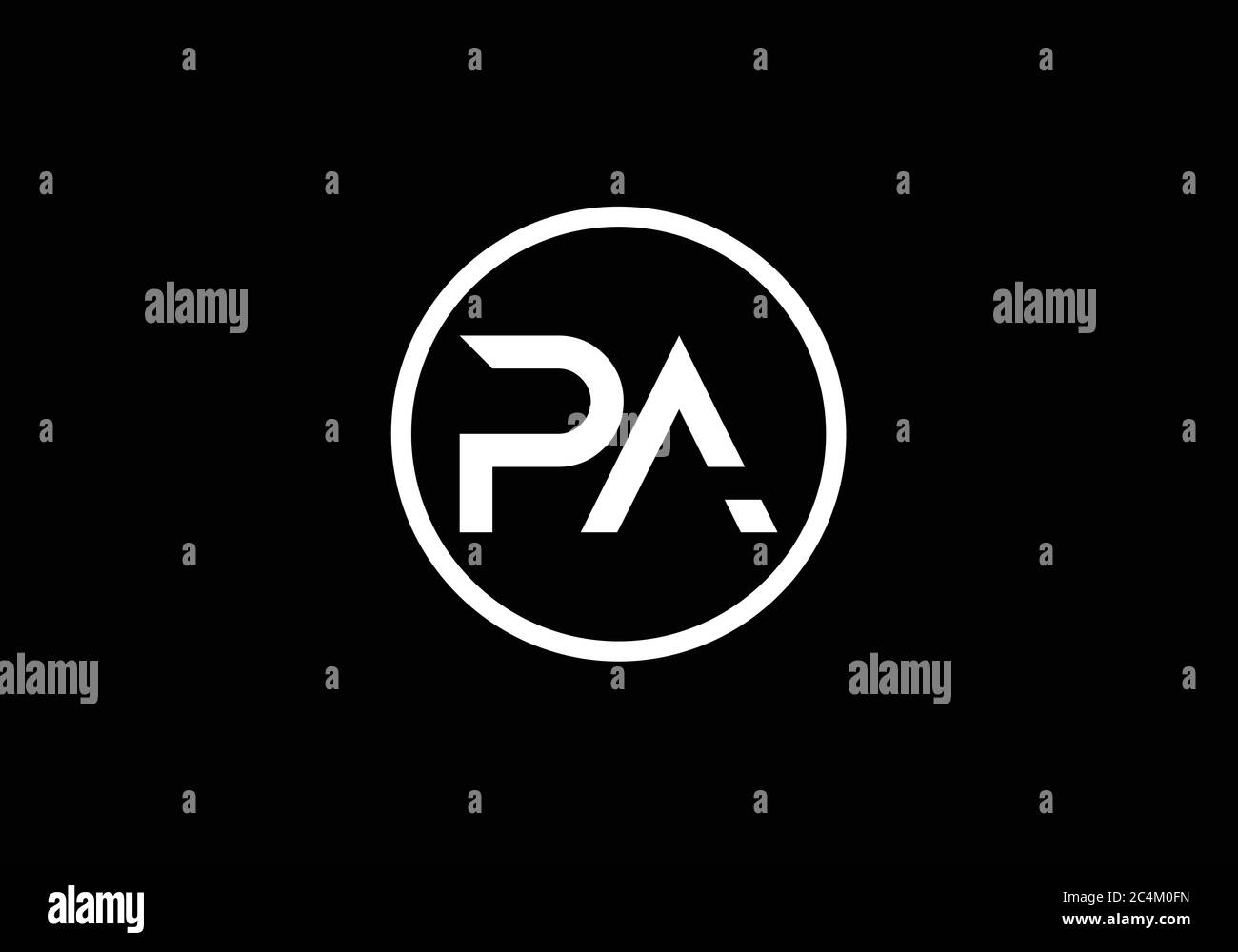 Initial Monogram Letter P A Logo Design Vector Template. P A Letter ...
