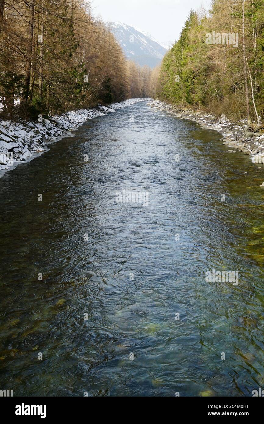 flowing river in the alps Stock Photo - Alamy
