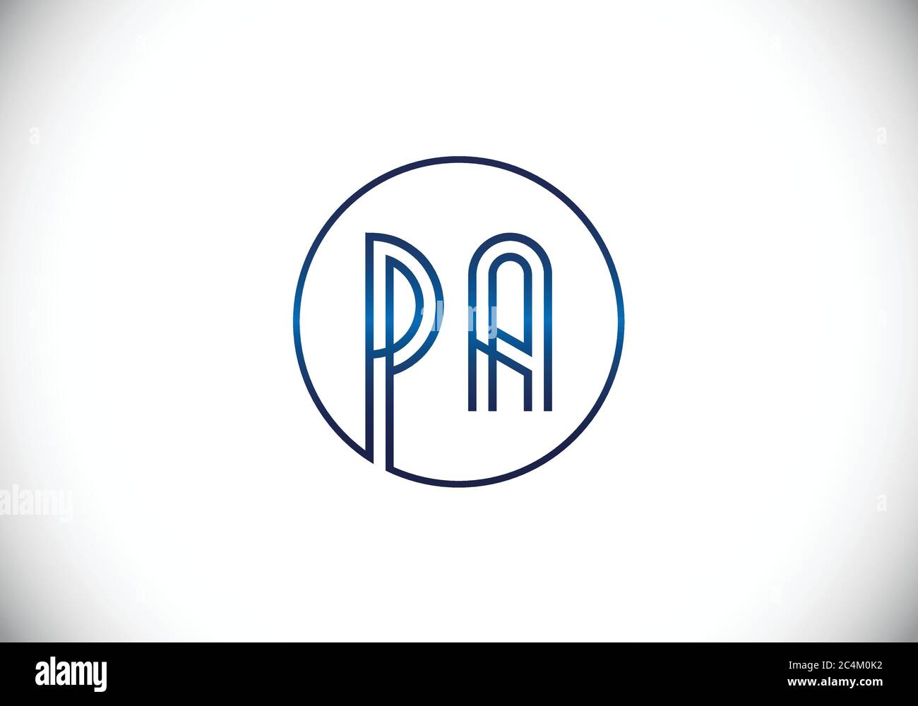 Initial Monogram Letter P A Logo Design Vector Template. P A Letter ...