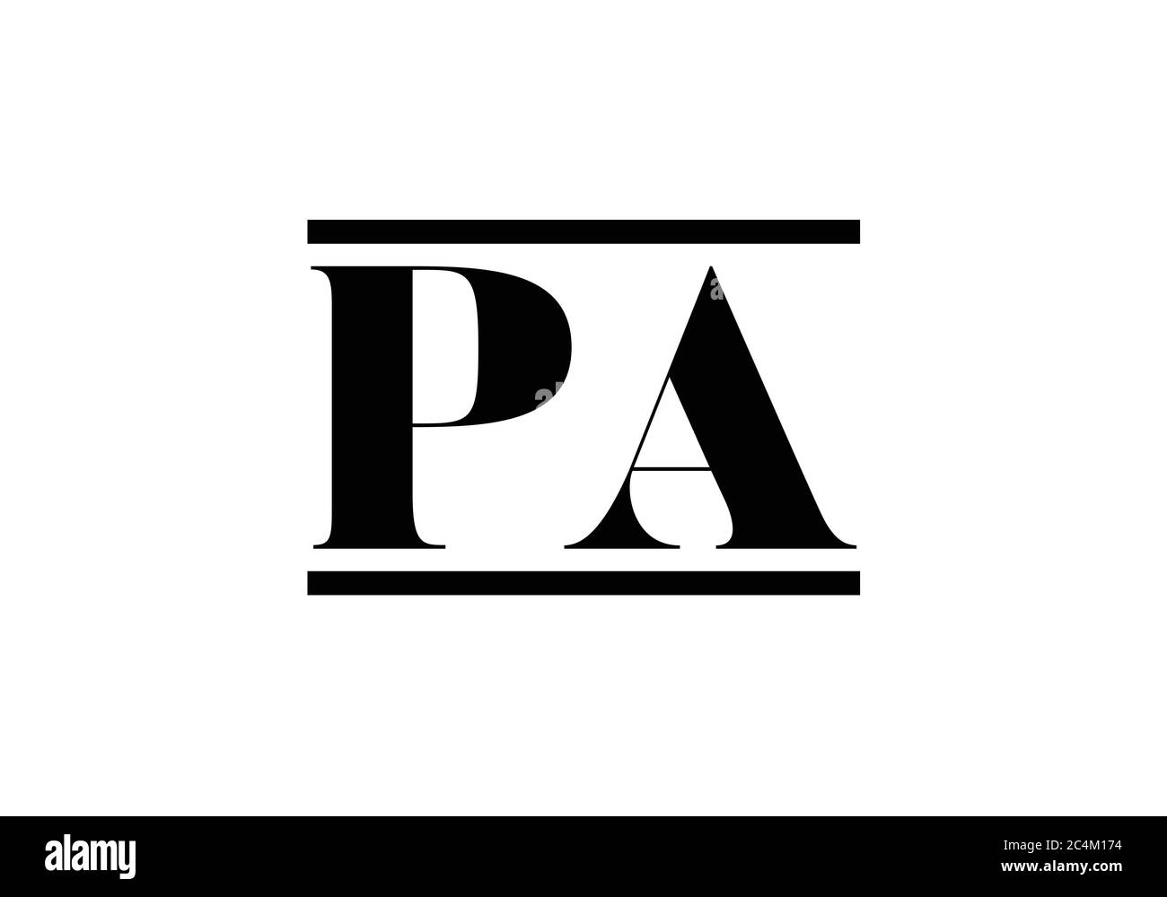 Initial Monogram Letter P A Logo Design Vector Template. P A Letter ...