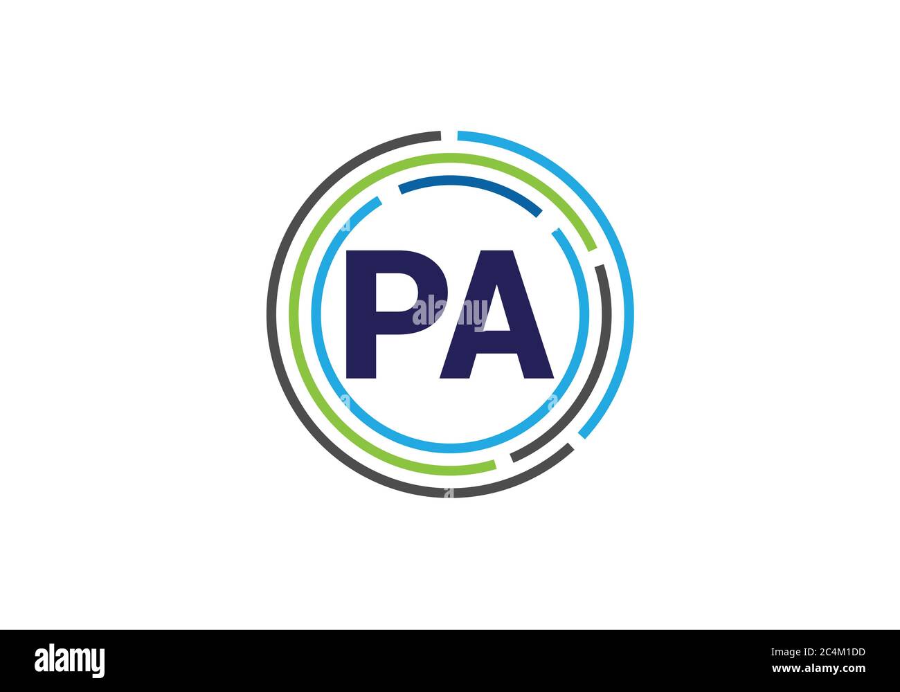 Initial Monogram Letter P A Logo Design Vector Template. P A Letter ...
