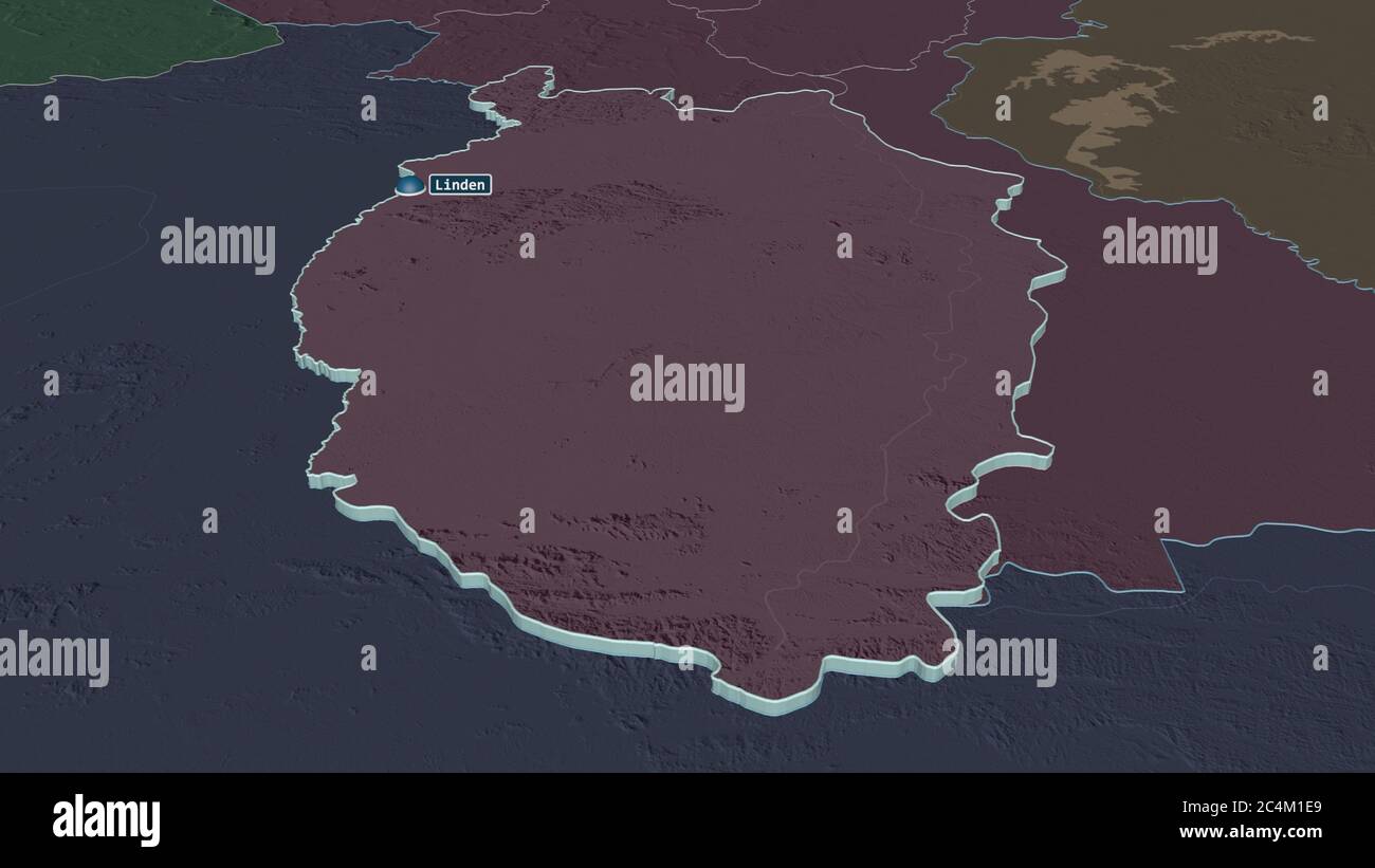 Zoom in on Upper Takutu-Upper Essequibo (region of Guyana) extruded ...