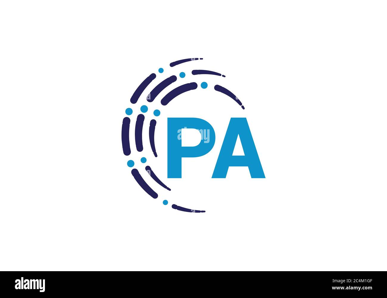 Initial Monogram Letter P A Logo Design Vector Template. P A Letter ...