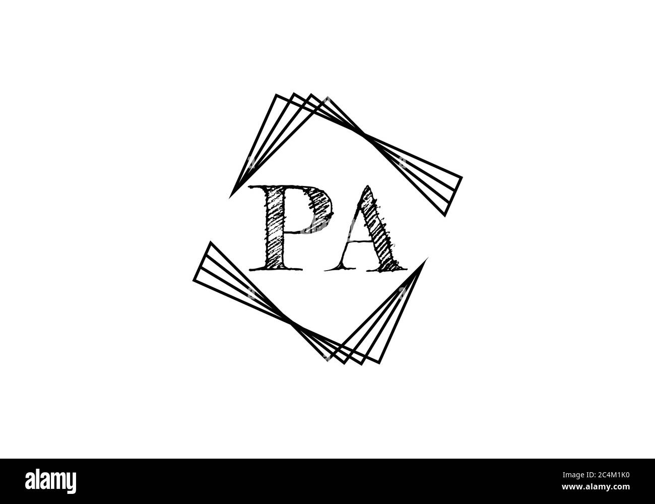 Initial Monogram Letter P A Logo Design Vector Template. P A Letter ...