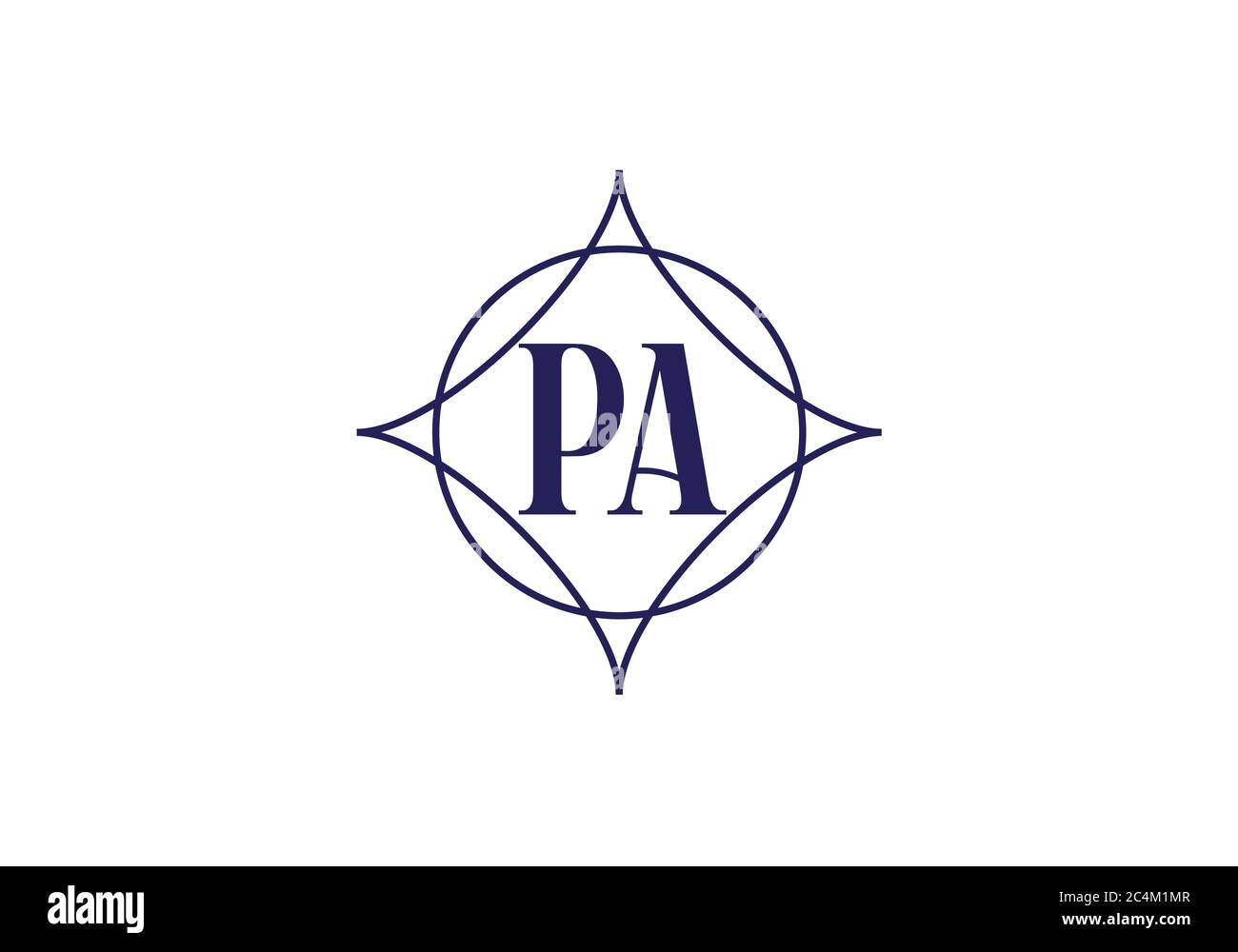 Initial Monogram Letter P A Logo Design Vector Template. P A Letter ...