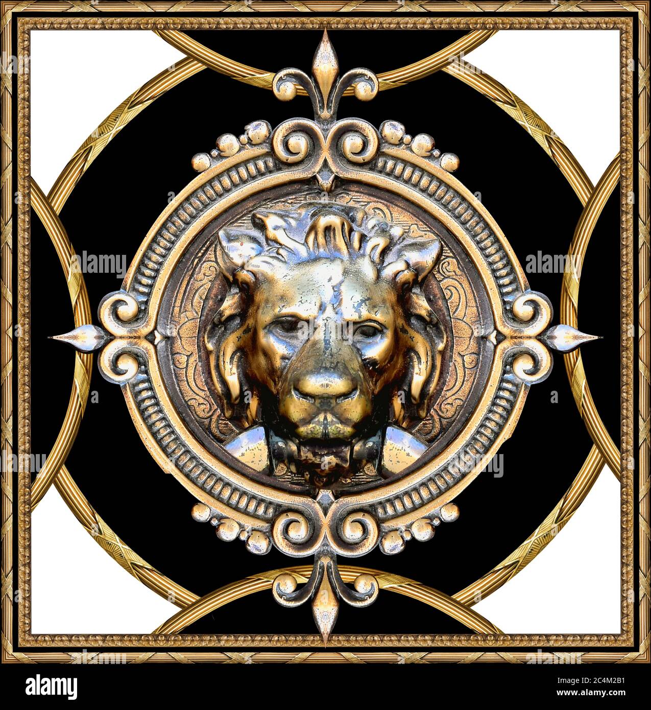 Golden lion motif hi-res stock photography and images - Alamy