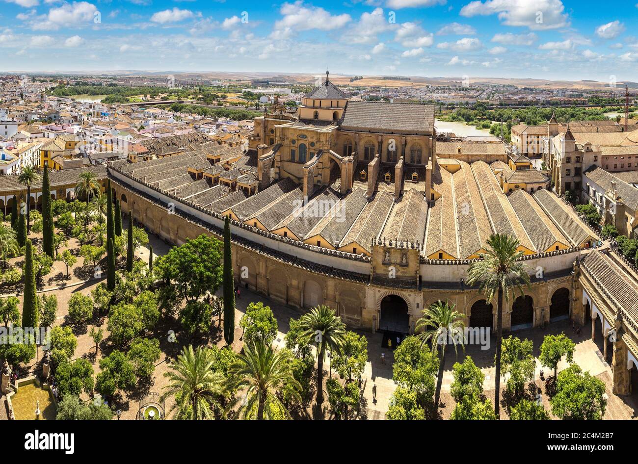 Panoramic view of the Great Mosque (Mezquita Cathedral) in Cordoba in a ...