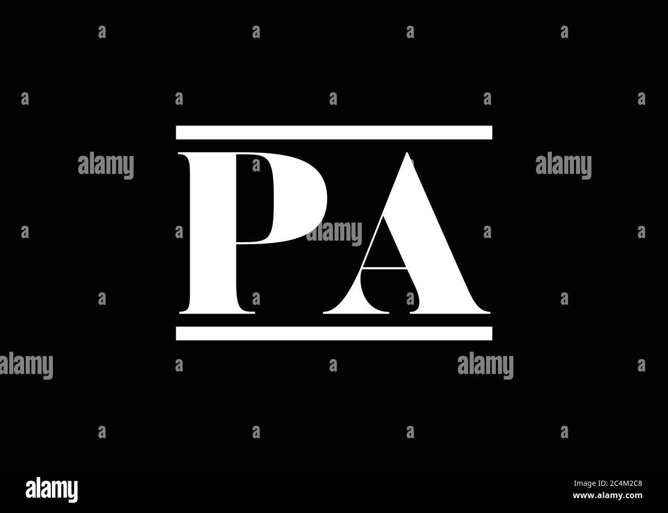 Initial Monogram Letter P A Logo Design Vector Template. P A Letter ...