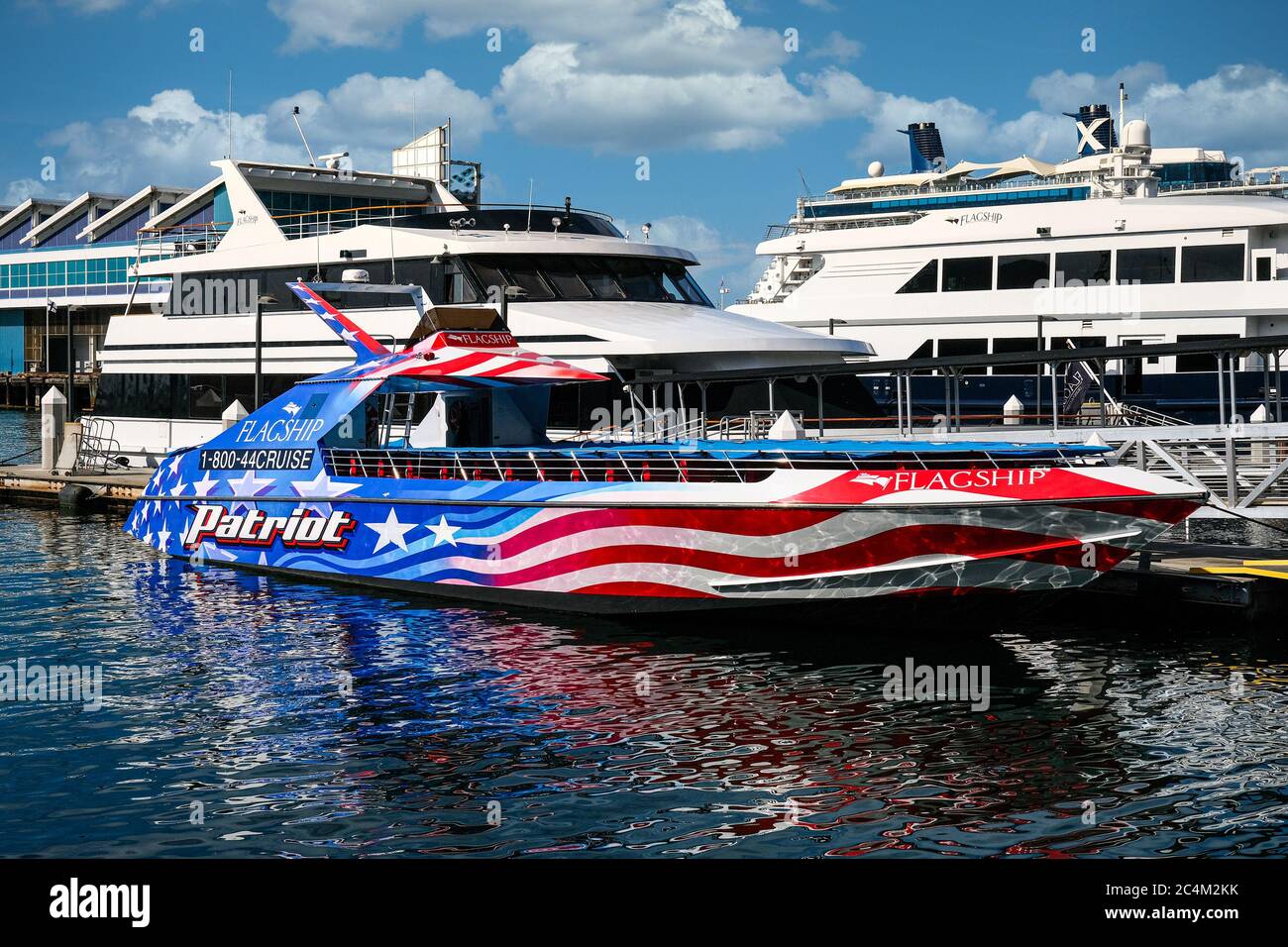 Red White and Blue Tour Boat Stock Photo - Alamy