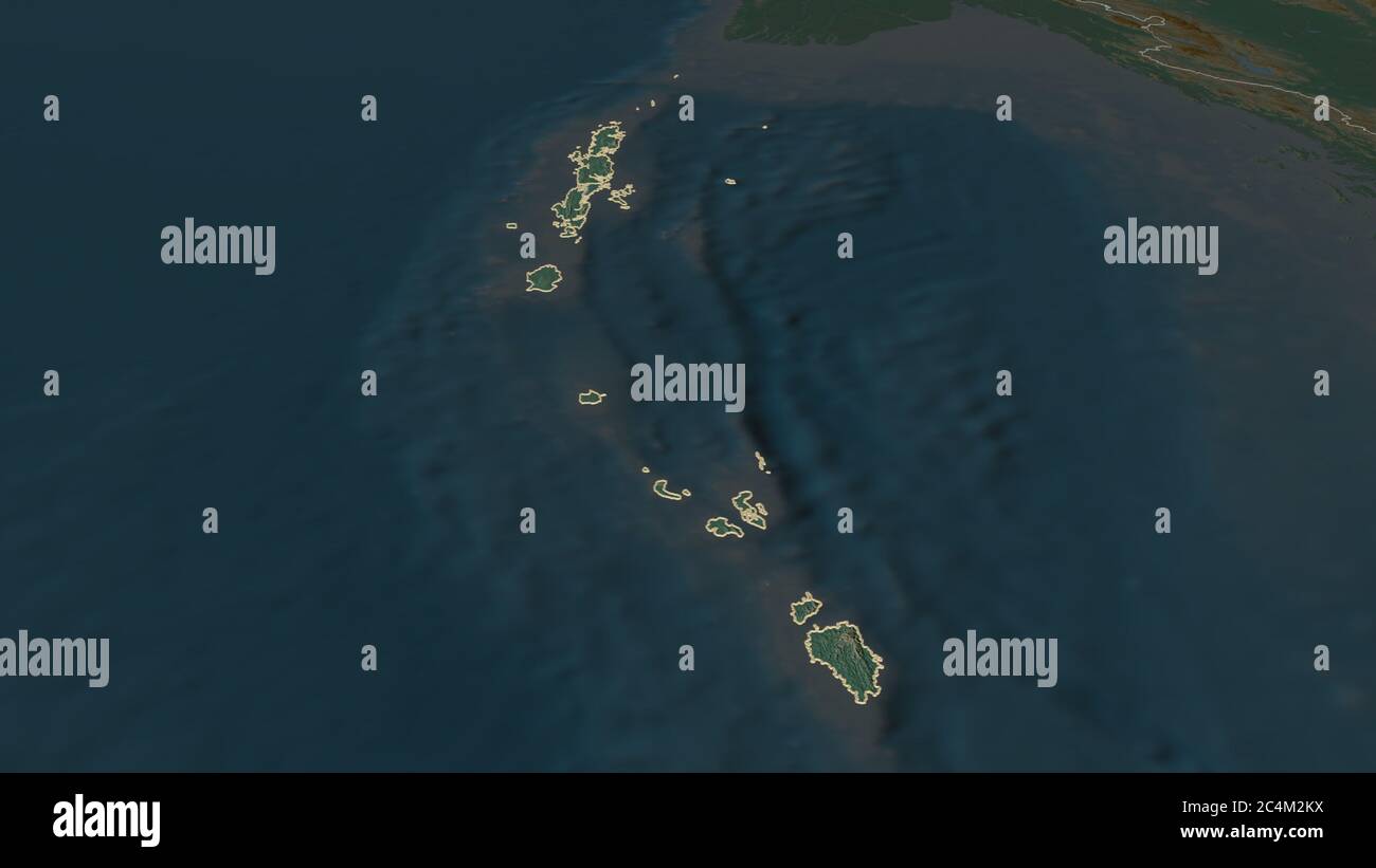 Zoom in on Andaman and Nicobar (union territory of India) outlined ...