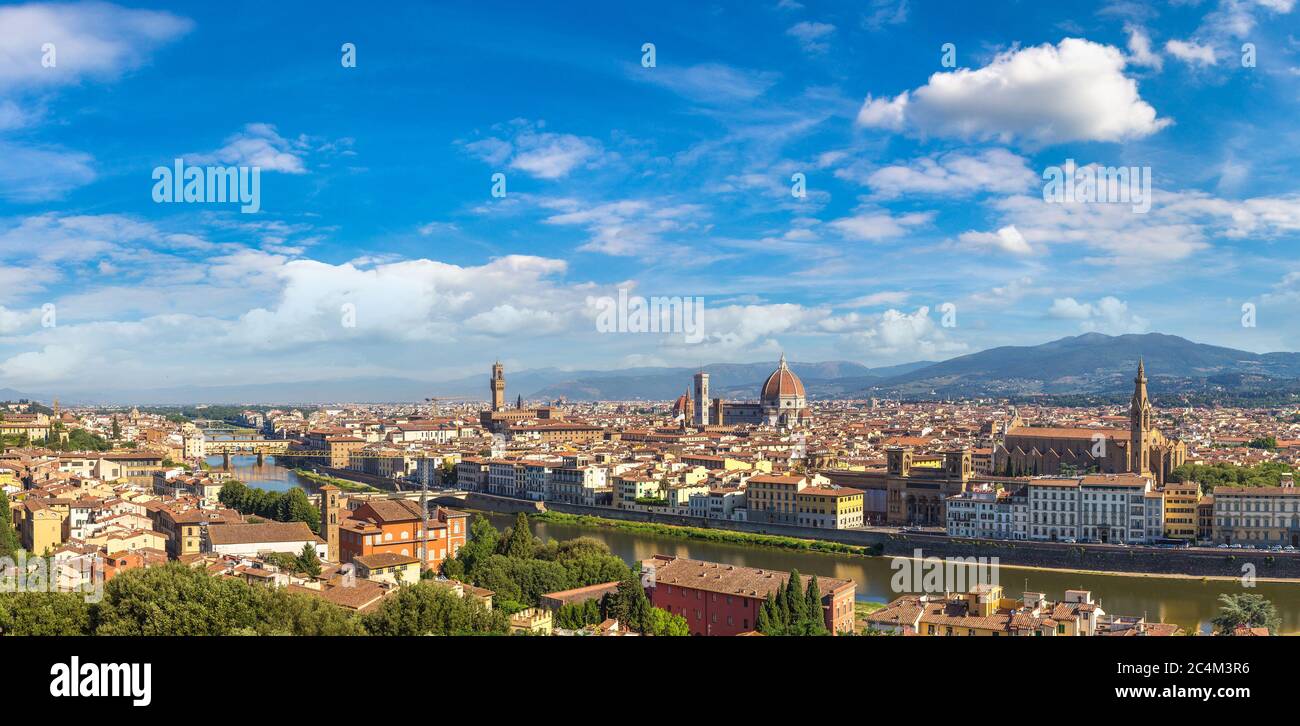 Panoramic view of cathedral Santa Maria del Fiore in Florence, Italy in ...