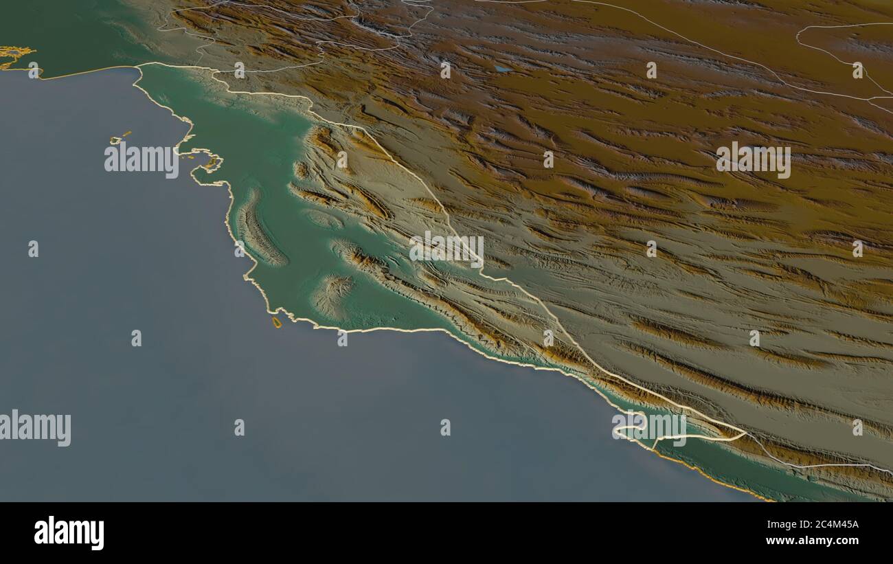 Iran, relief map with border hi-res stock photography and images - Alamy