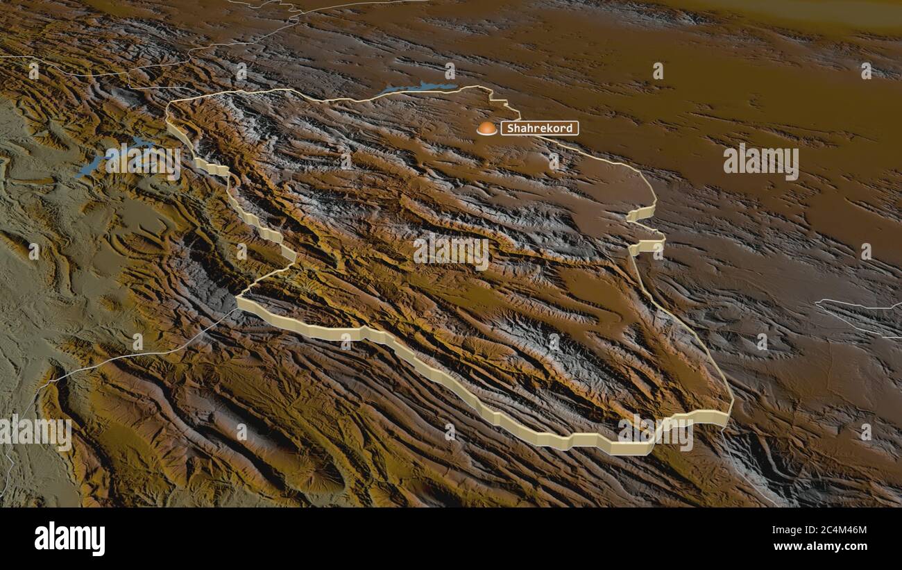 Zoom in on Chahar Mahall and Bakhtiari (province of Iran) extruded ...