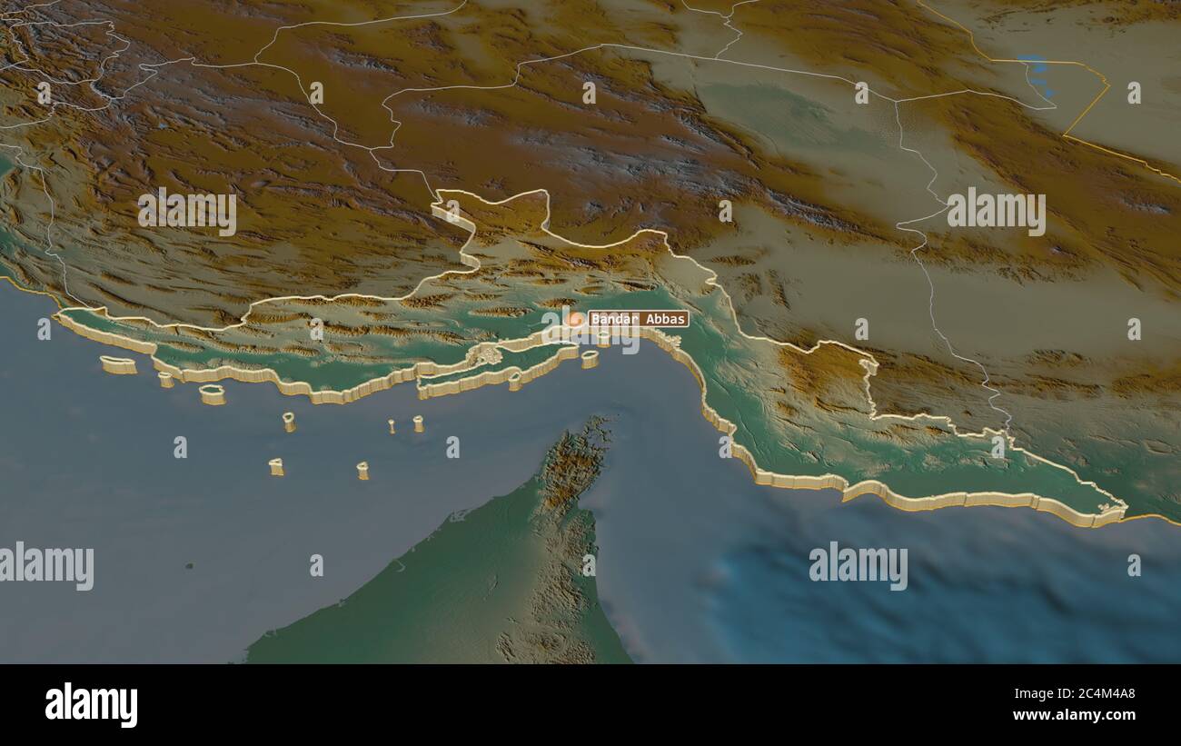 Iran, relief map with border hi-res stock photography and images - Alamy