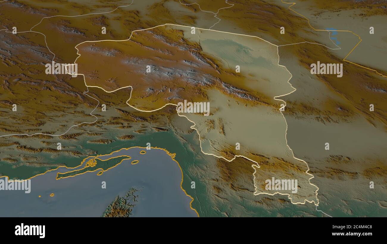 Iran, relief map with border hi-res stock photography and images - Alamy