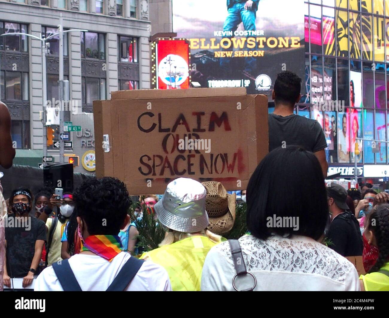New York, New York, USA. 27th June, 2020. ''Claim our space'' protest ...