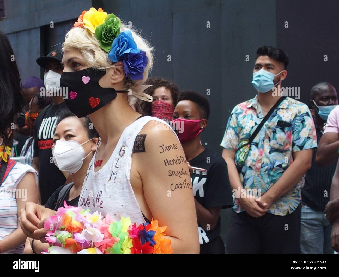 New York, New York, USA. 27th June, 2020. ''Claim our space'' protest ...
