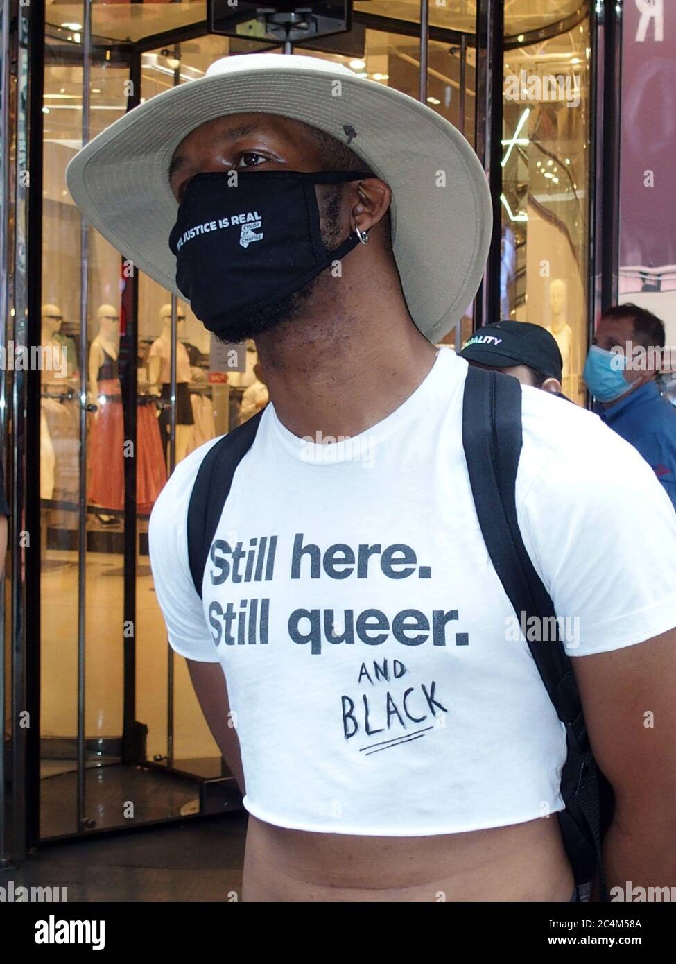 New York, New York, USA. 27th June, 2020. ''Claim our space'' protest ...